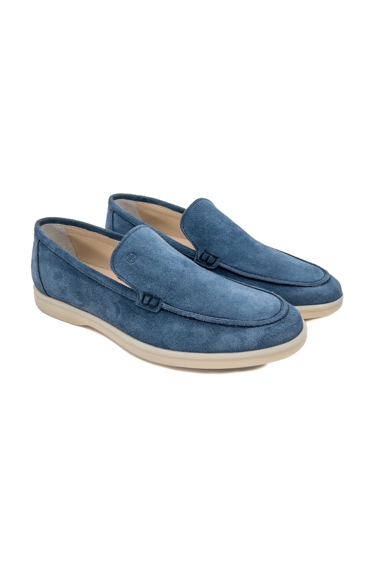 TEZCAN KUNDURA Allegro Genuine Suede Leather Laceless Blue Loafer Men's ...