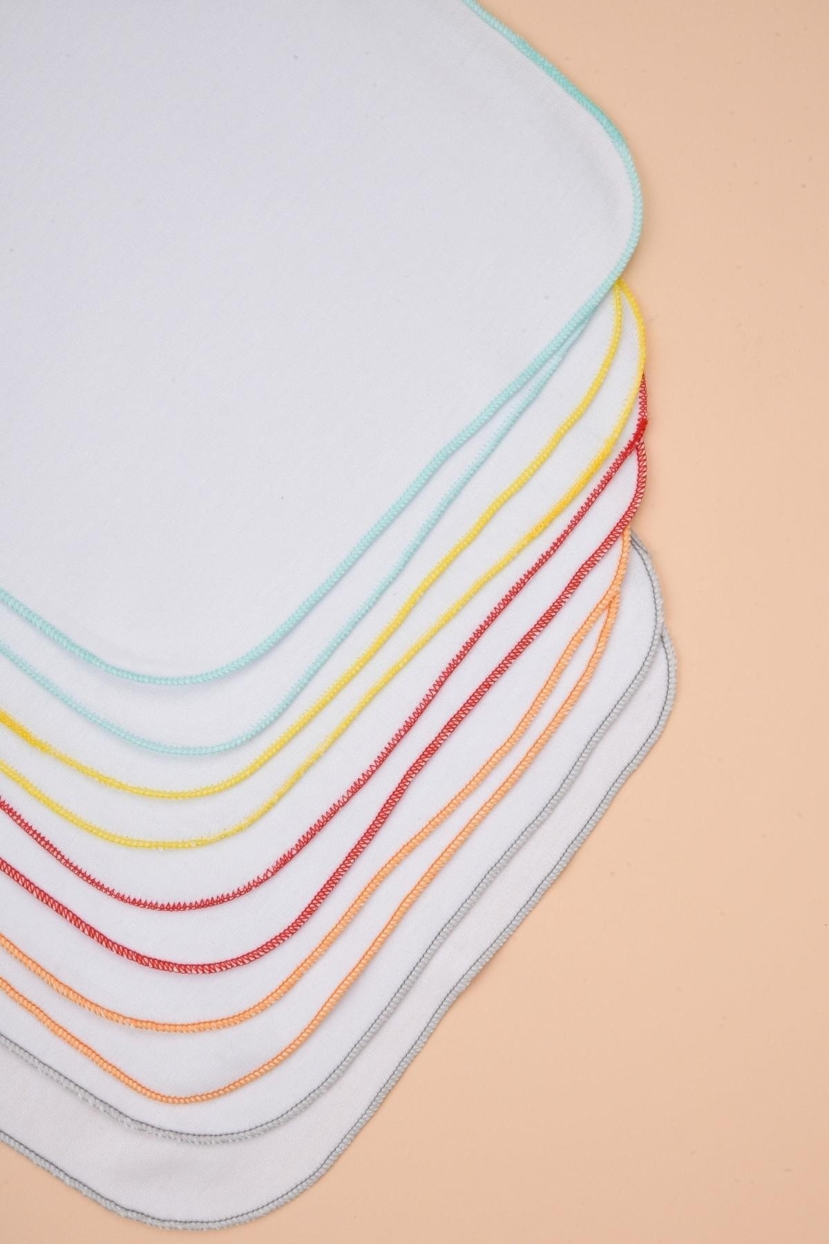 e&f Store 10'lu Ağız Silme Bezi - %100 Pamuk Kumaşlı Beyaz Bebek Ağız ...