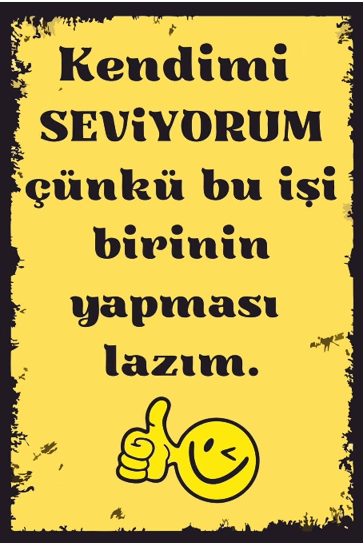 Hayat Poster Kendimi Seviyorum Komik Duvar Yazıları Retro Ahşap ...