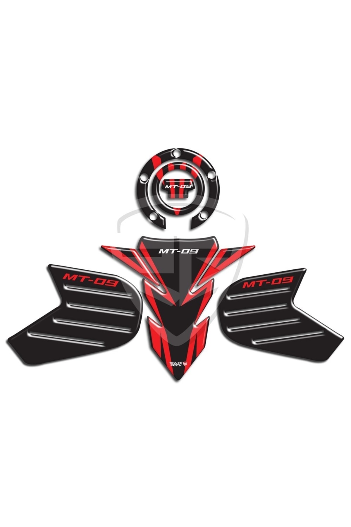 Redline Grafik Yamaha Mt 09 Tank Pad Depo Kapak Pad Yan Pad Komple Set ...