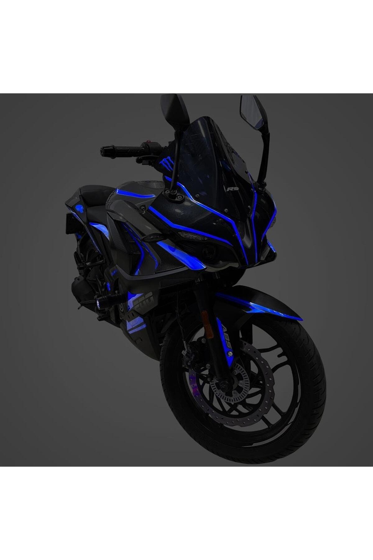 Redline Grafik Bajaj Pulsar Rs 200 Full Sticker Set Custom Neon Mavi ...