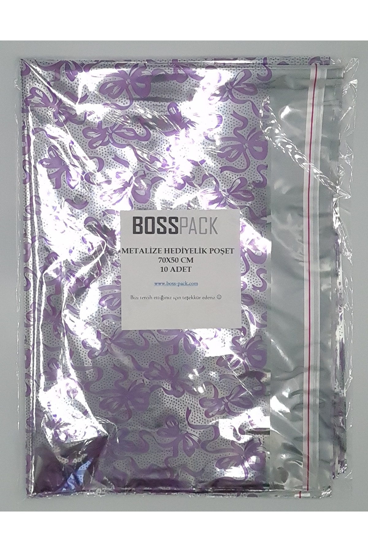 BossPack Metalize Bantlı (70X50CM) Jelatin Hediye Poşeti (10 ADET) - Desenli Hediye PoşetiFiyatı ...