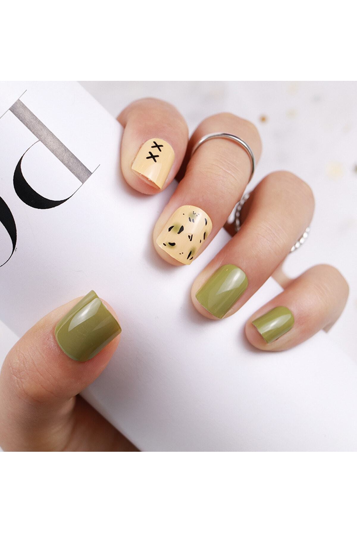 ruby face Kısa Küt Kendinden Yapışkanlı 12'li Takma Tırnak Seti ...