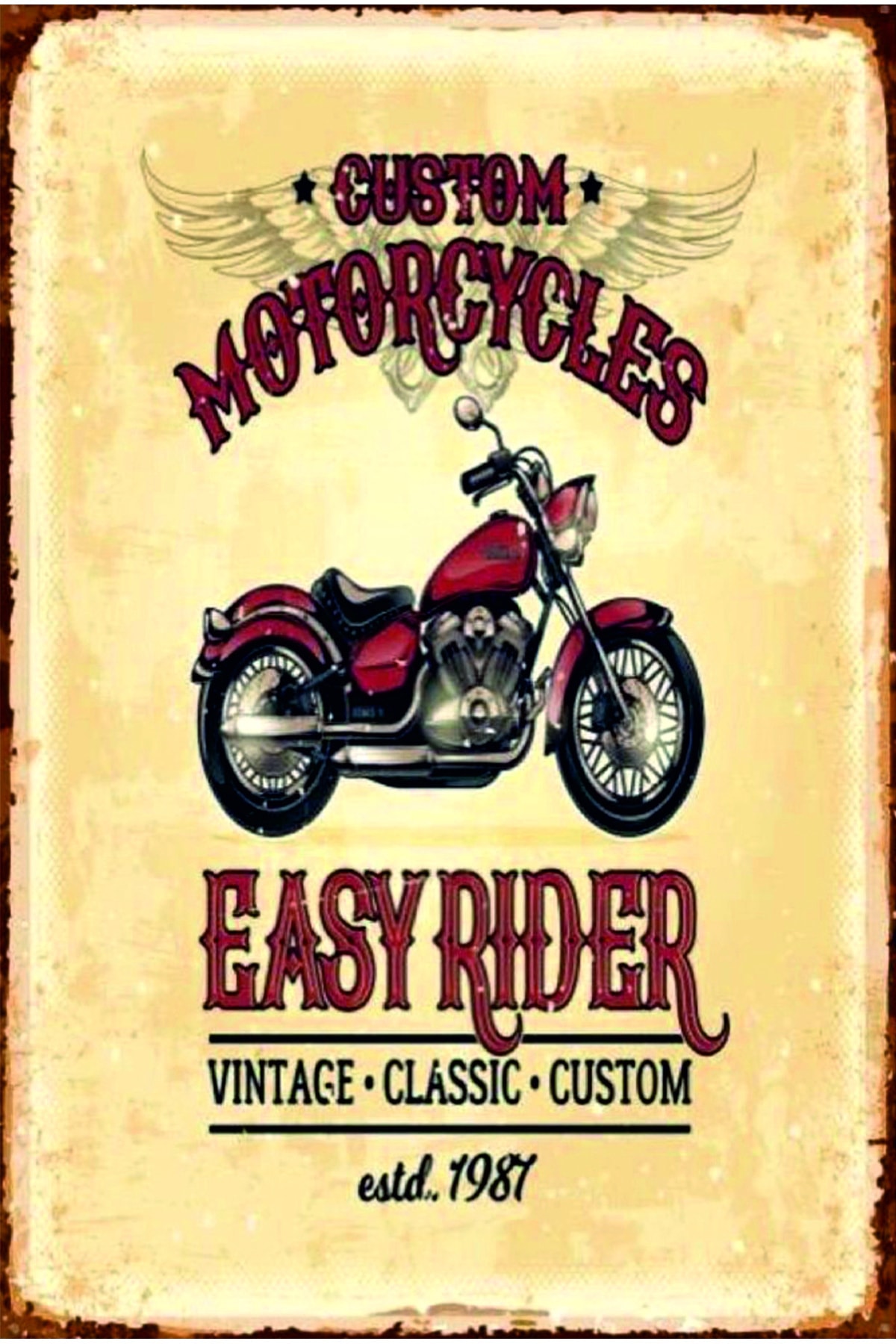 Sav Moda Easy Ride Yazılı Harley Motor Temalı Poster - Motosiklet Temaı ...