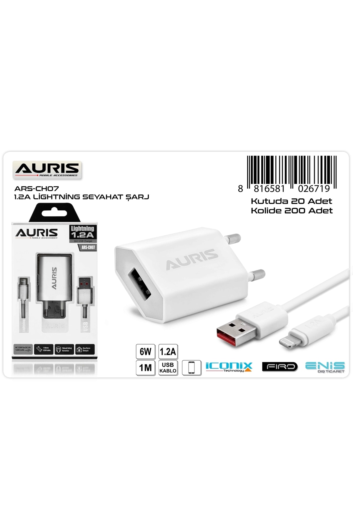 Genel Markalar Ars-ch07 Lightning Set 1.2a Şarj Cihazı Fiyatı, Yorumları - Trendyol
