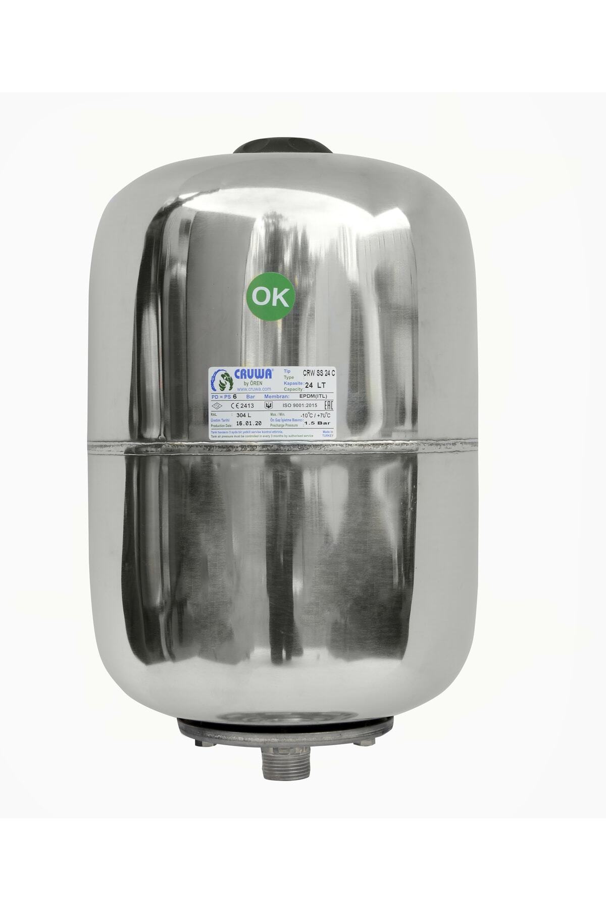 CRUWA Paslanmaz Silindirik Tip Tank 24 Litre - Fiyatı, Yorumları