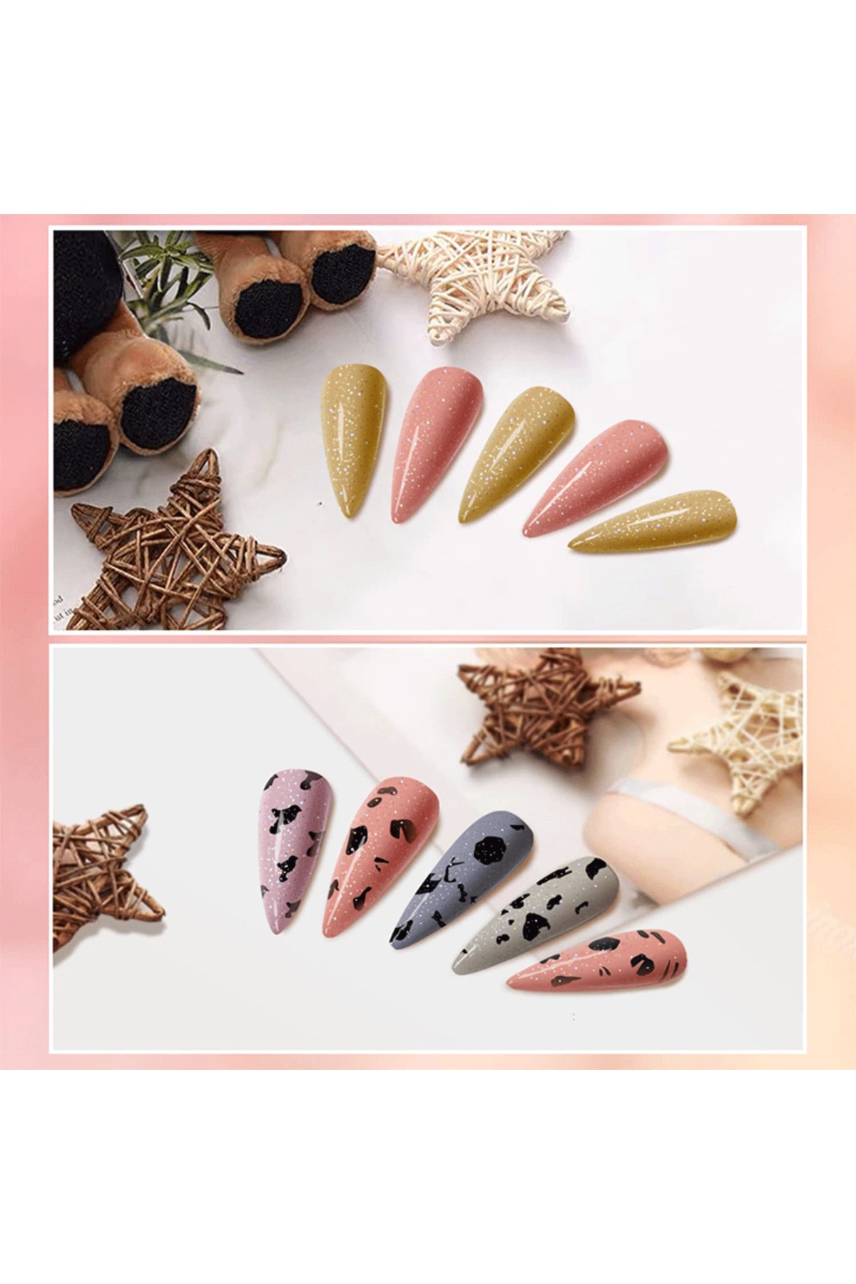 Beauty Box 2 Adet Nail Art Poly Gel Çift Taraflı Kronklu + Siyah Ombre ...