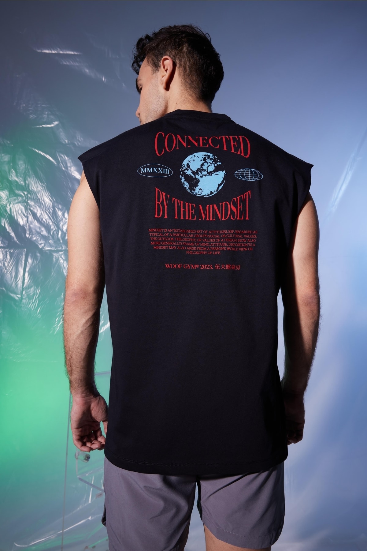 Woof Gym Connected By The Mindset Baskı Tank Top - Siyah - Fiyatı ...
