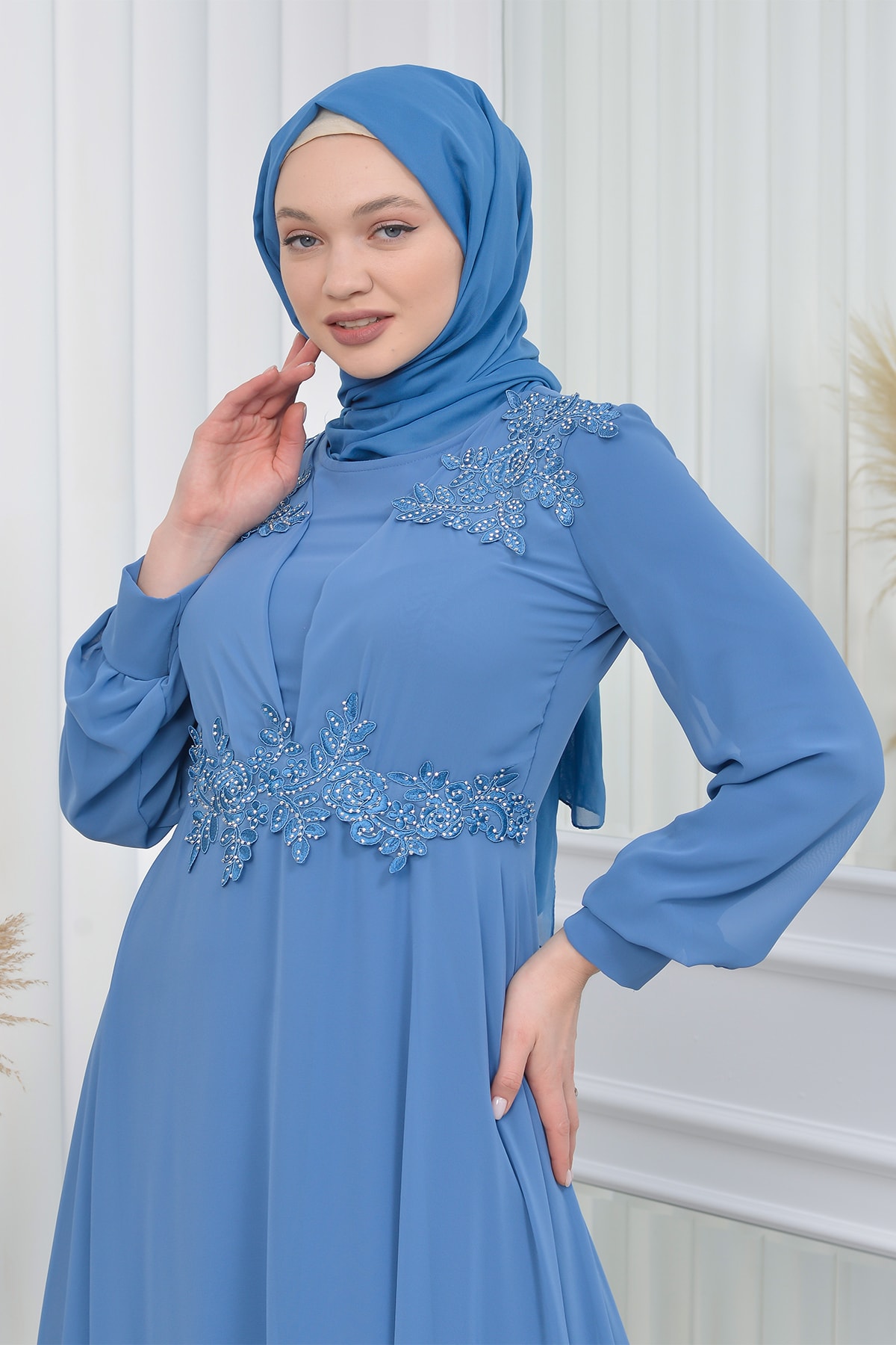 poplinmoda Güpürlü Şifon Abiye-cavide Model - Fiyatı, Yorumları