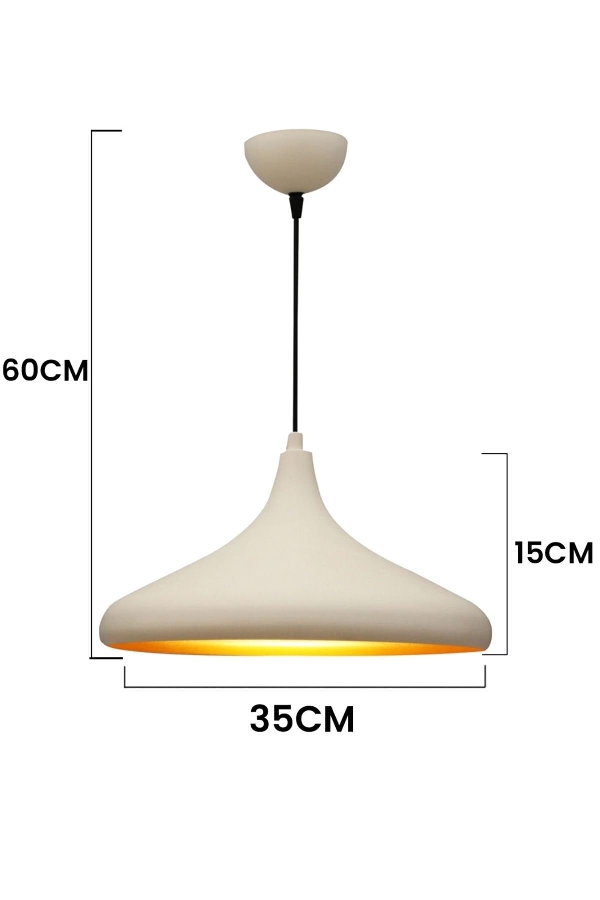 RİOLİGHT Modern Beyaz Içi Gold Oda,mutfak,cafeler Için Tekli Metal ...