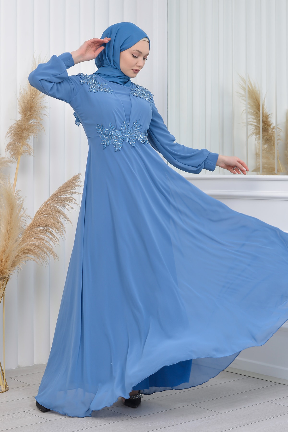 poplinmoda Güpürlü Şifon Abiye-cavide Model - Fiyatı, Yorumları