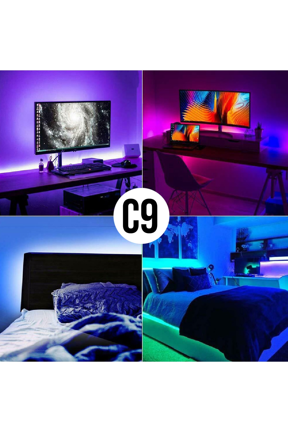 C9 Pc Tv Arkası Aydınlatma Led Monitor Gece Ambiyans lambası Fiyatı ...