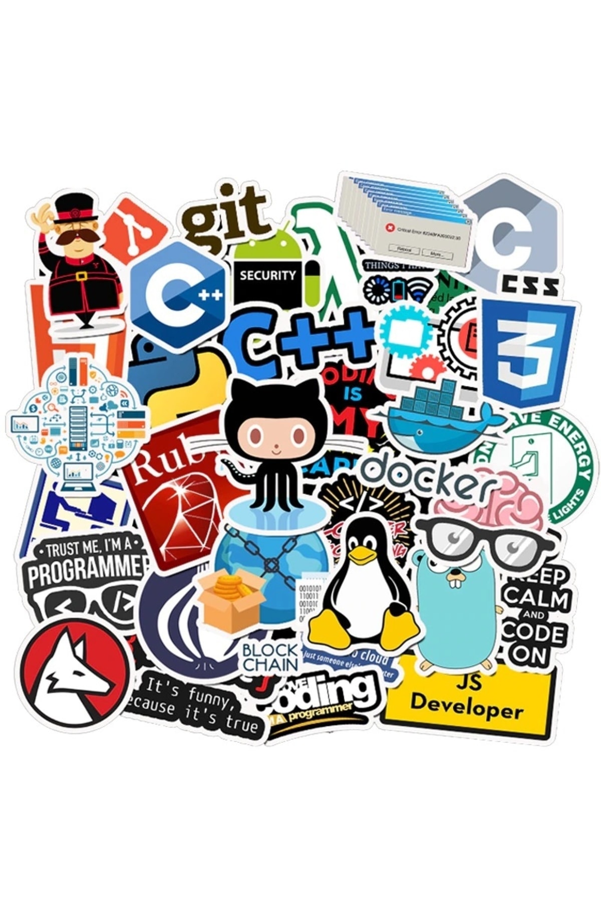 SONREYON 16 Pieces Software Programmer Coding Adhesive Label Sticker ...