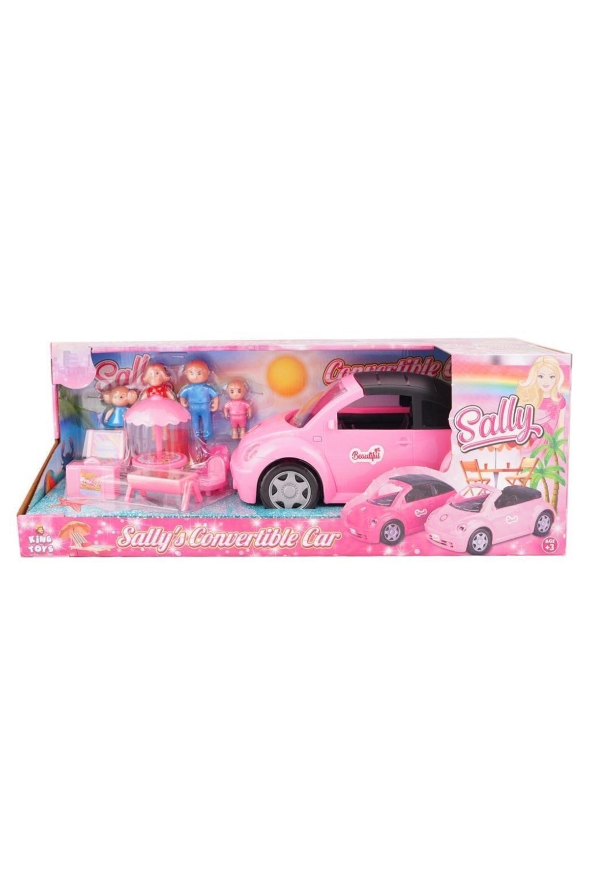 King Toys Sally Ailece Kampta Ve Üstü Açılabilen Pembe Araba Fiyatı ...