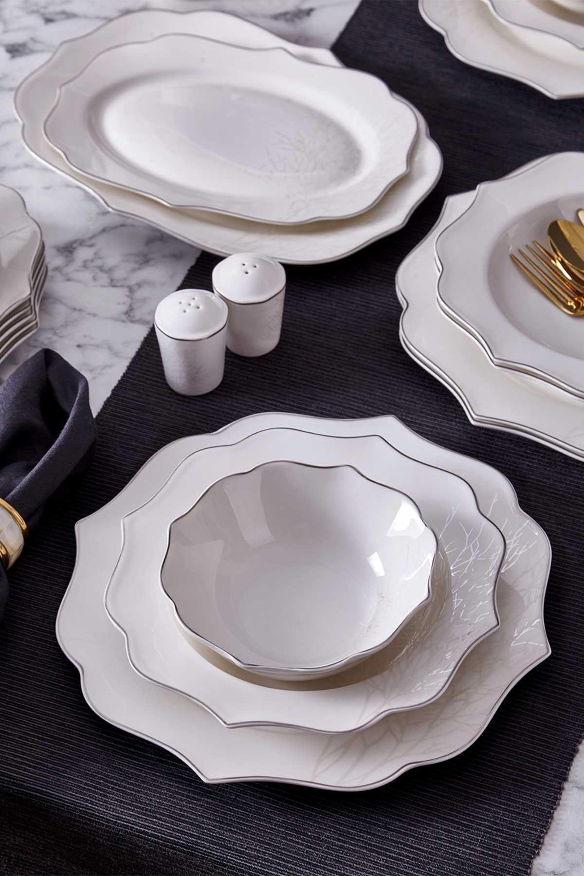 Neva N3351 Yasmin Romantik 56 Parça 12 Kişilik Yemek Takımı Fiyatı ...