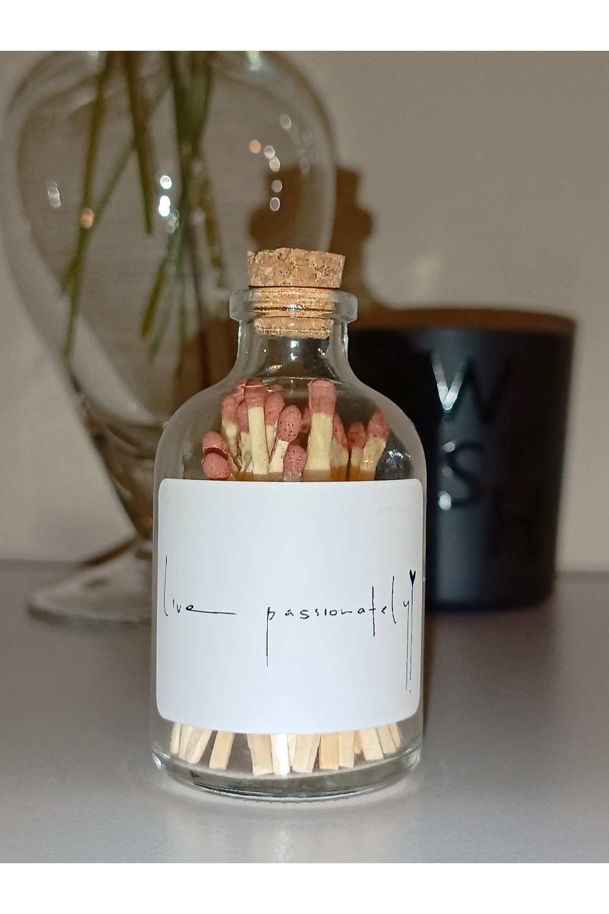 Art Dreams Design Cam Şişe Kibrit Uzun Mum Kibritleri Dekoratif Cam ...