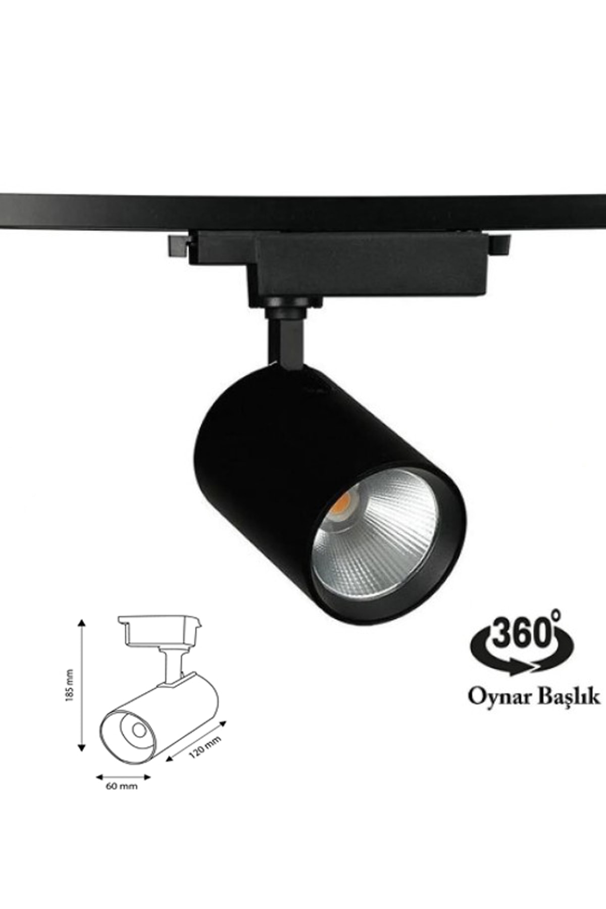 ŞANLED Led Siyah Kasa Beyaz Işık 35w Raylı Spot / 4 Adet 1 Metre Ray ...