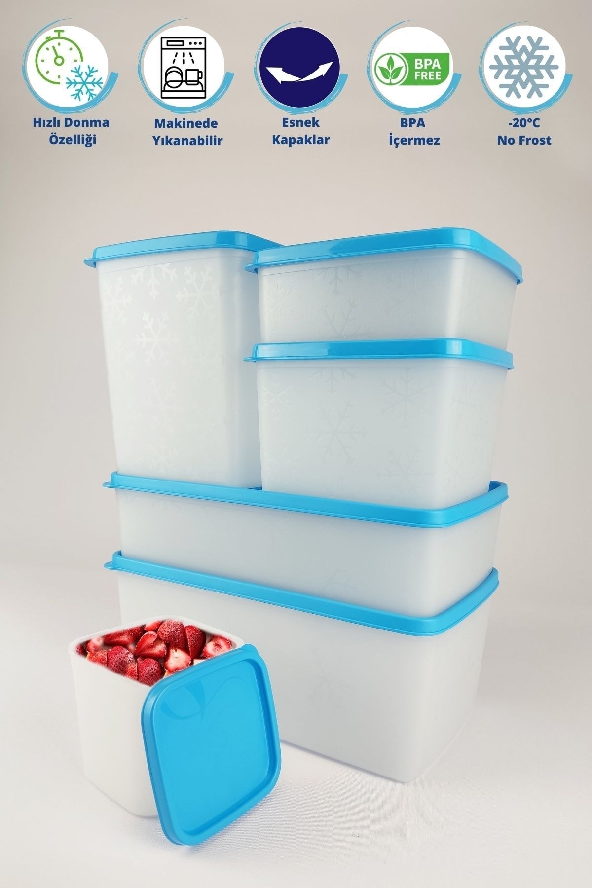 Digithome Alaska No Frost Dondurucu Çok Amaçlı 6'lı Saklama Kabı Seti ...