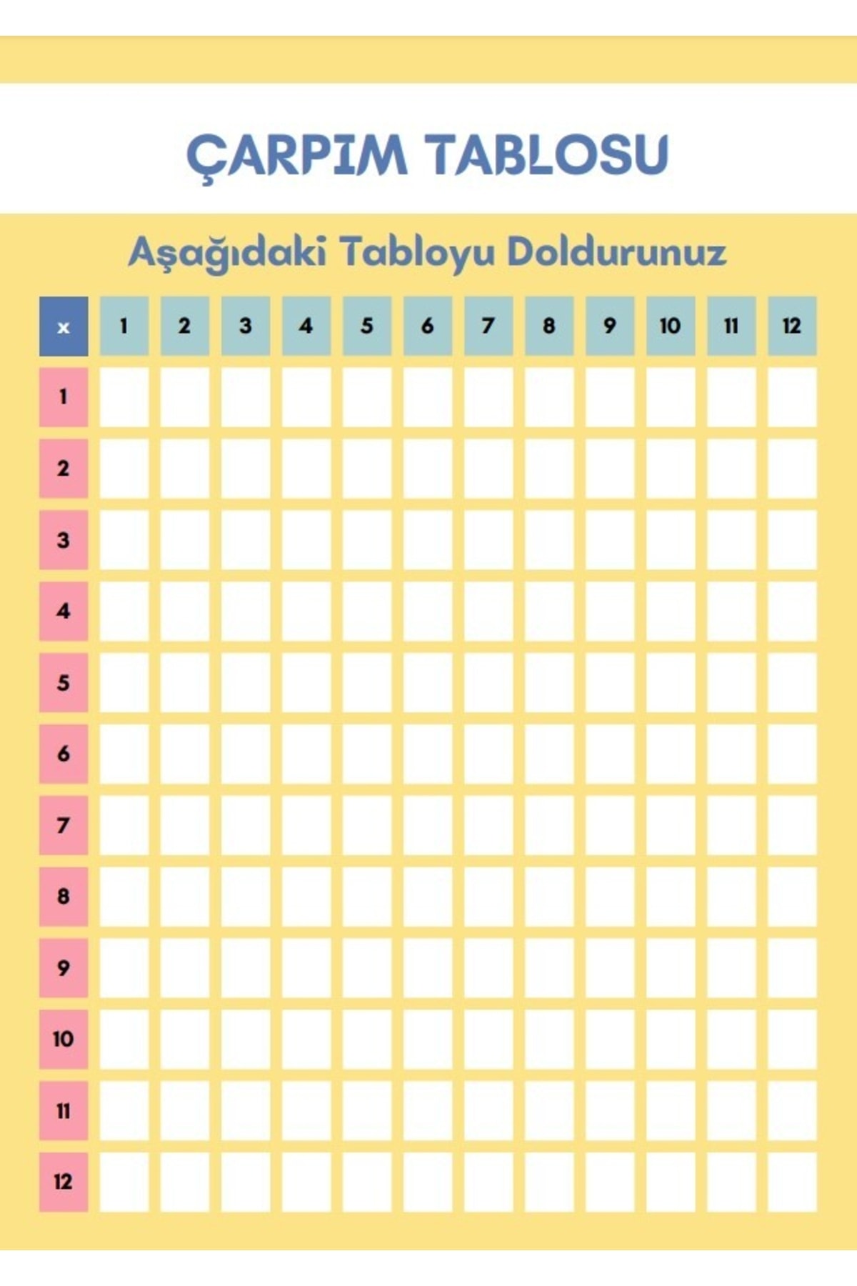 Enine Boyuna Eğitim Çarpma Öğreten Yaz-sil Kitabı (çarpım Tablosu ...