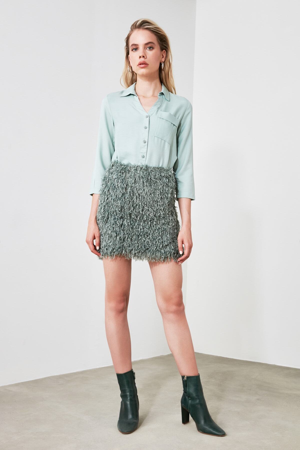 Trendyolmilla Mint Cep Detaylı Gömlek TWOAW21GO0095 Fiyatı, Yorumları ...