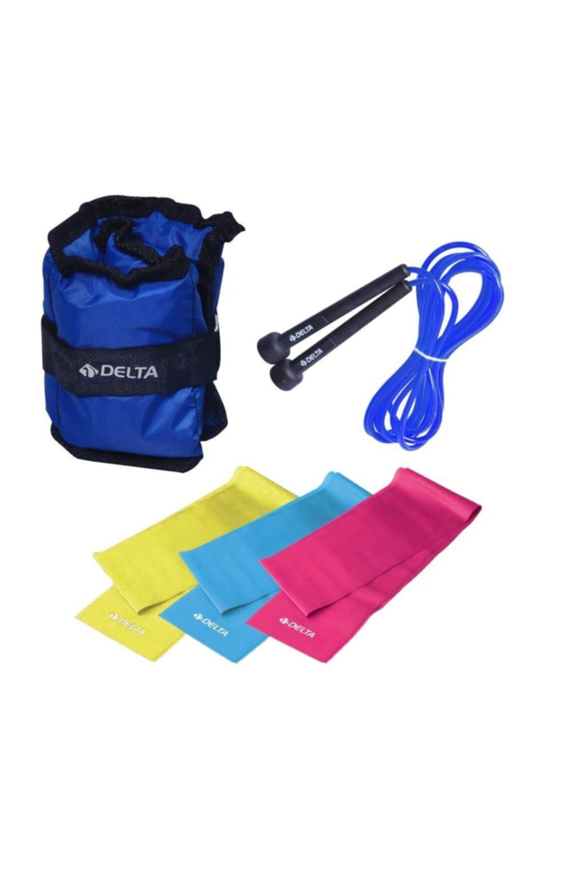 Delta 3-Piece Pilates Band Resistance Rubber Set 0.5 Kg x 2 Pieces ...