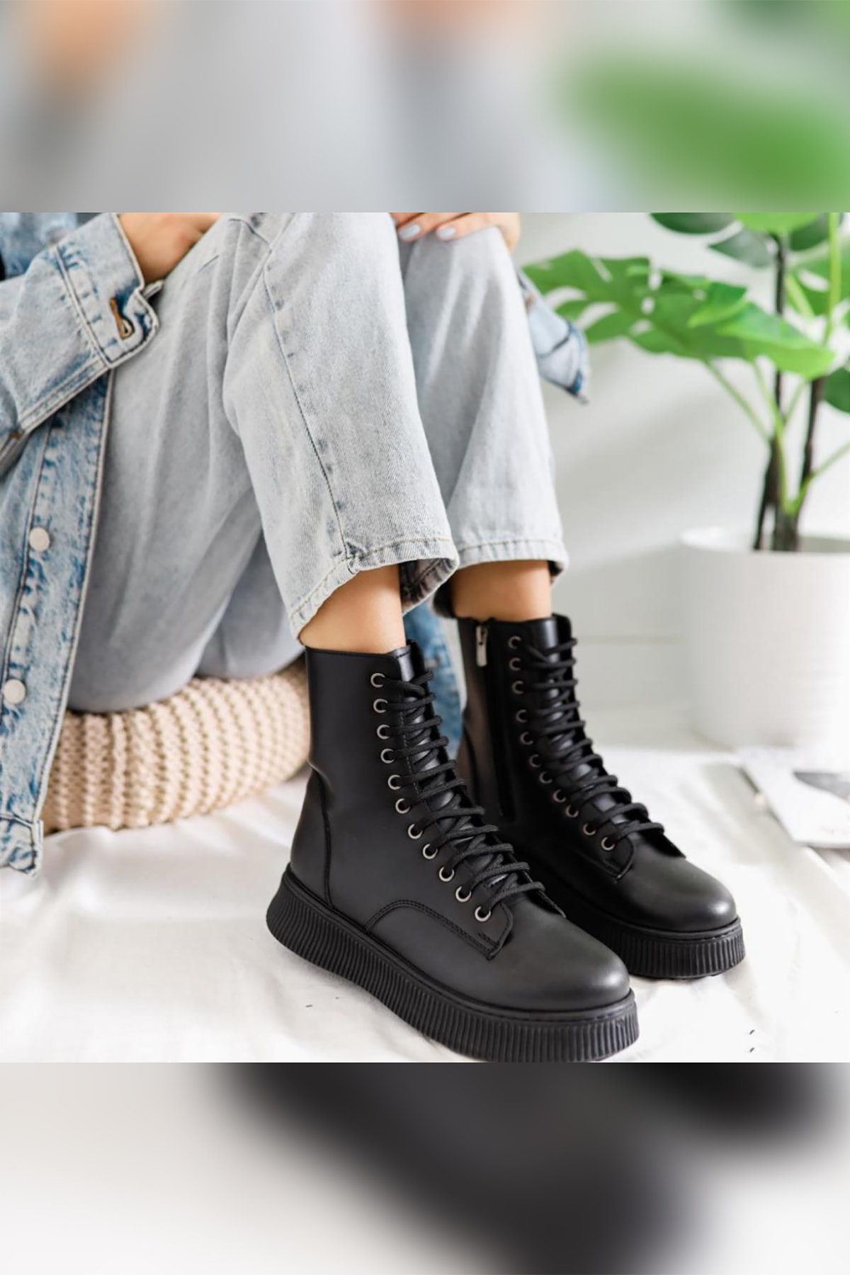 Limoya Kadın Siyah Rory Bağcıklı Bot Limoya Kadın Siyah Rory Bağcıklı Bot