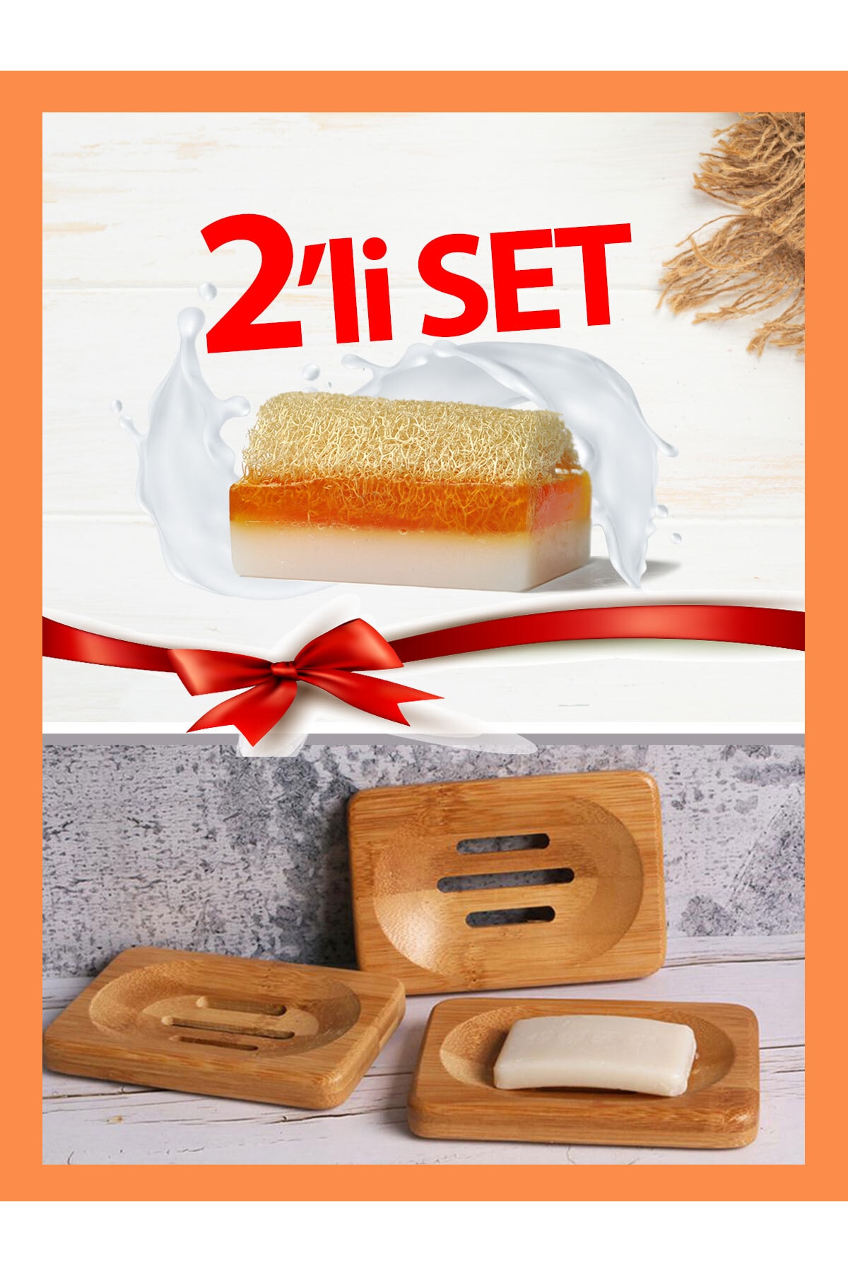 Aytan Home Keçi Sütlü Ballı Kabak Lifli Sabun + Bambu Katı Sabunluk ...