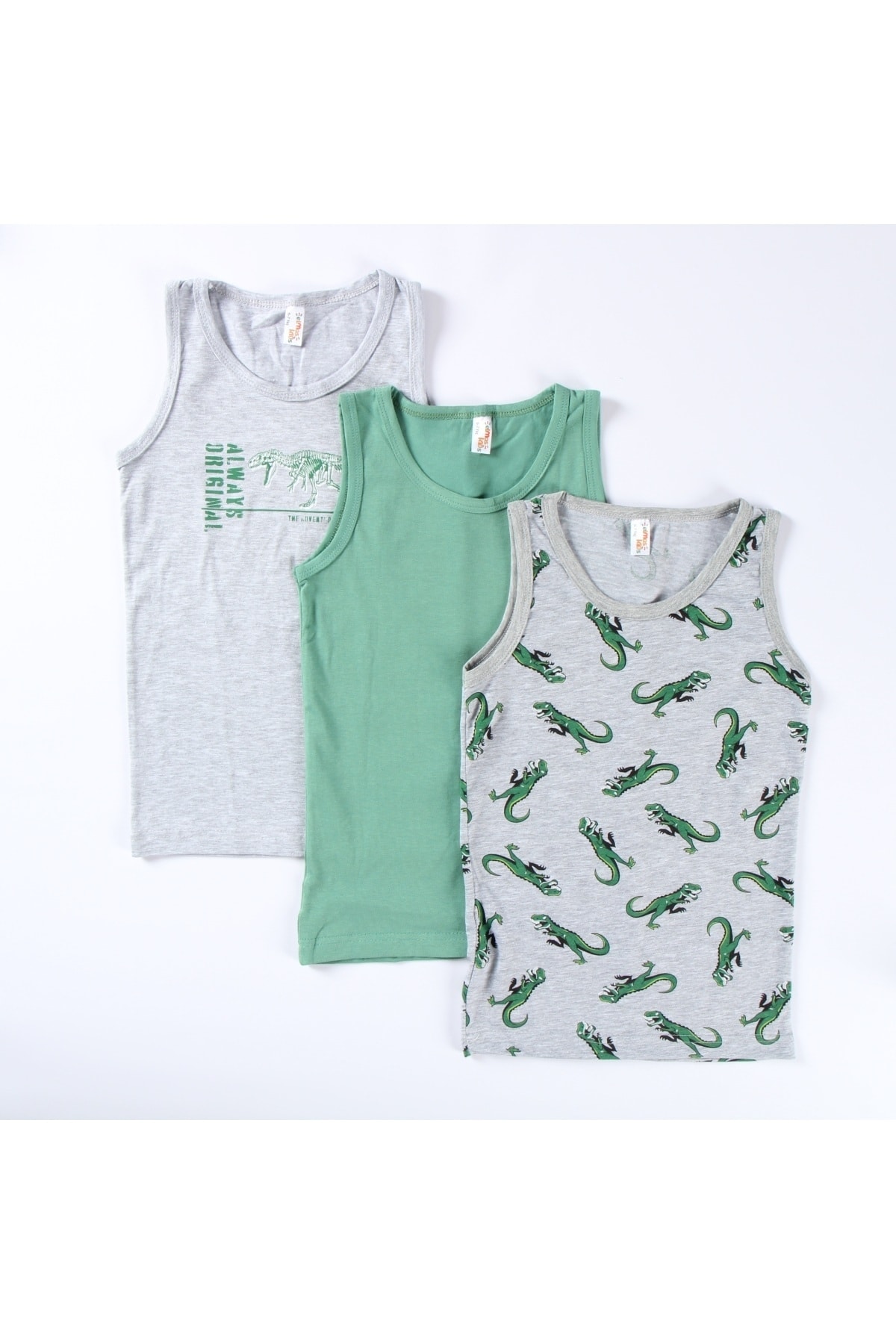 elmas kids Erkek Çocuk %95 Pamuk Timsah Desenli 3'lü Atlet Fiyatı ...