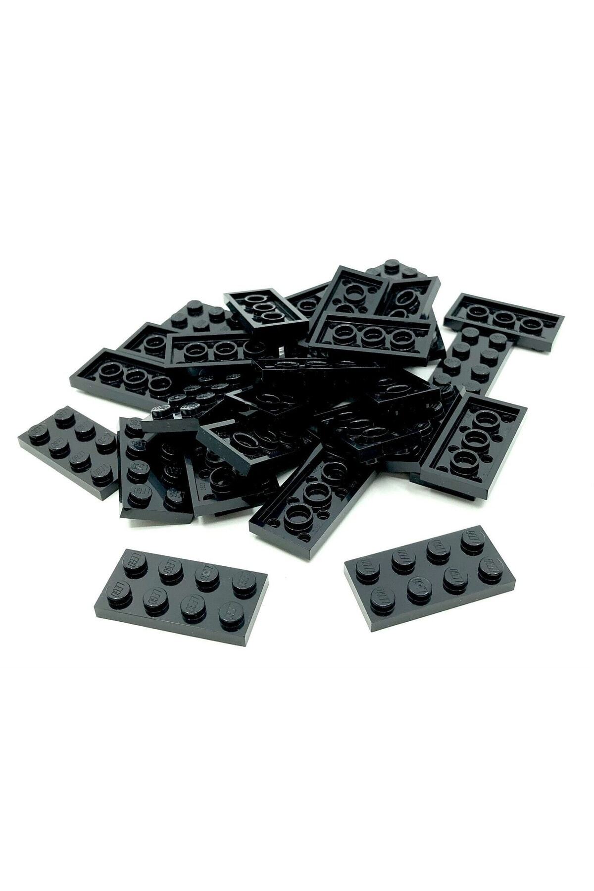 LEGO Moc Custom Aksesuar Creator Plate 2 X 4 Düz Tuğla Siyah 4 Adet ...