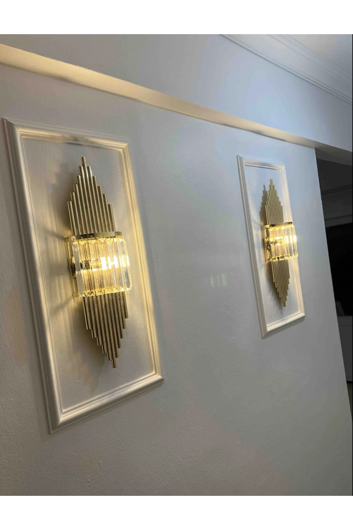 luxury modern aydınlatma Gold Rengi Kristal Aplik Duvar Lambası Salon ...