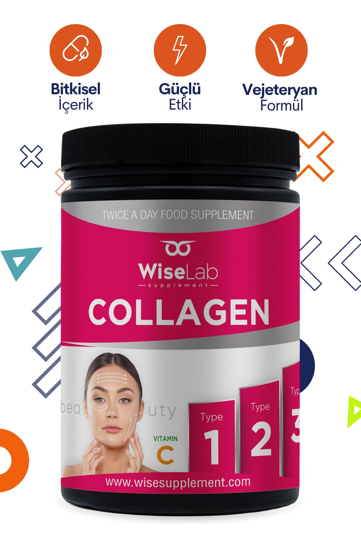 WiseLab Beauty Collagen Powder 3 Tip Kolajen Tip1, Tip2, Tip3 Vitamin C 300gr Fiyatı, Yorumları ...