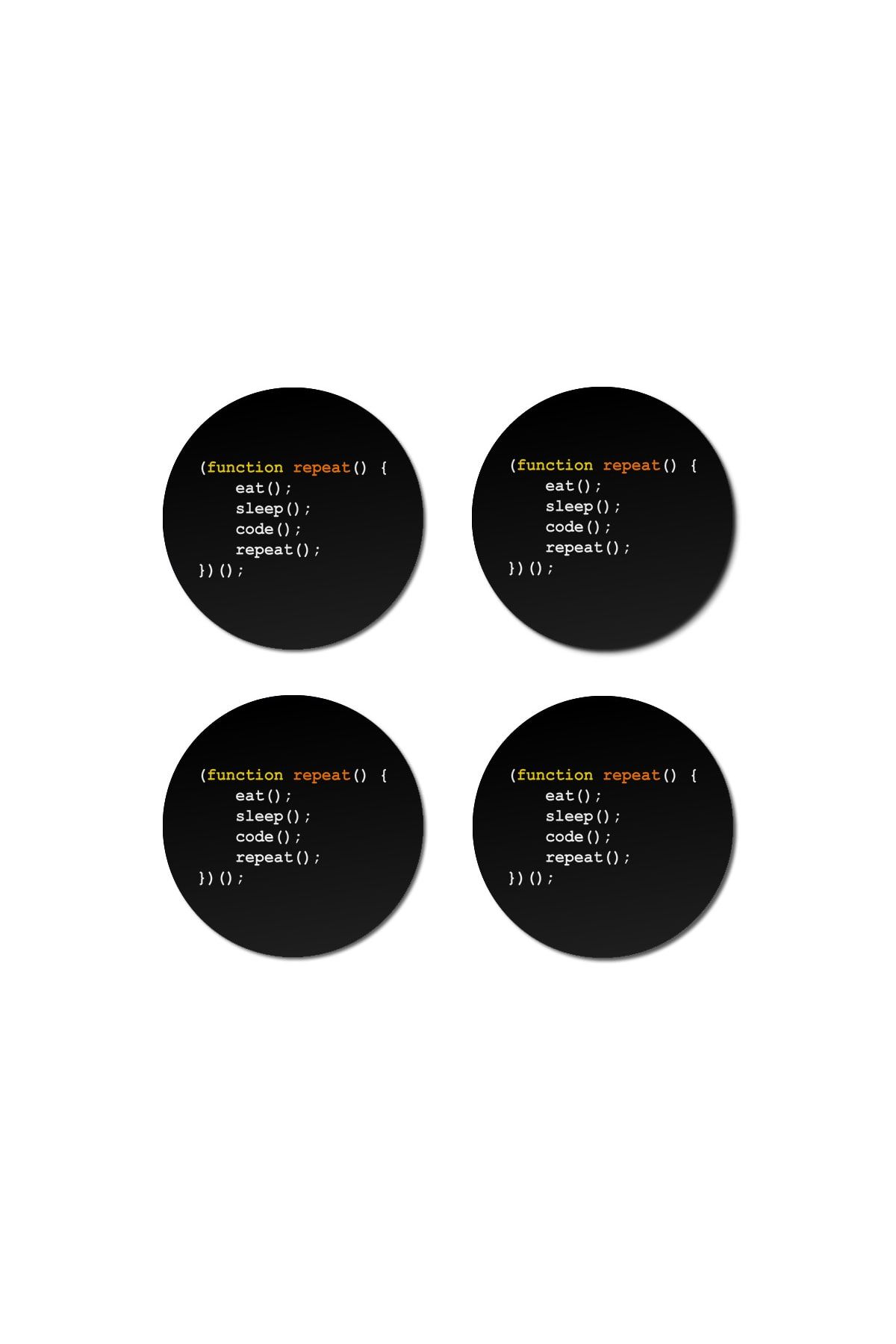 Fizello Computer Science Programmer Eat Sleep Code Yuvarlak Bardak Altlığı 4 Adet Fiyatı