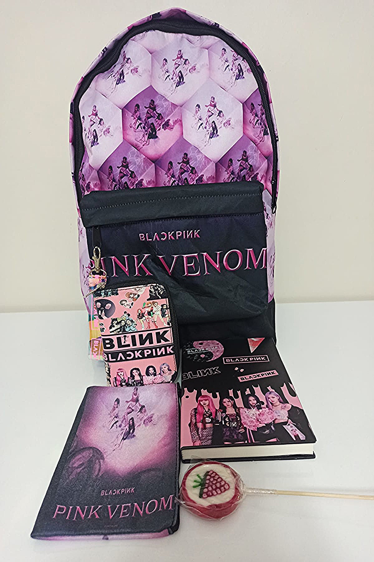Alanç Black Pink Venom Printed School Backpack, Black Pink Notebook ...