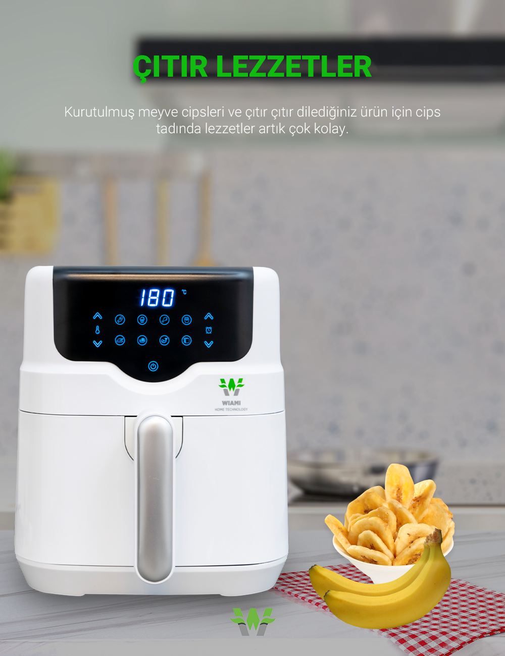 Wiami Fritöz Wiami Air Fryer 4.5 Litre Beyaz Akıllı 586Mseri - Fiyatı ...