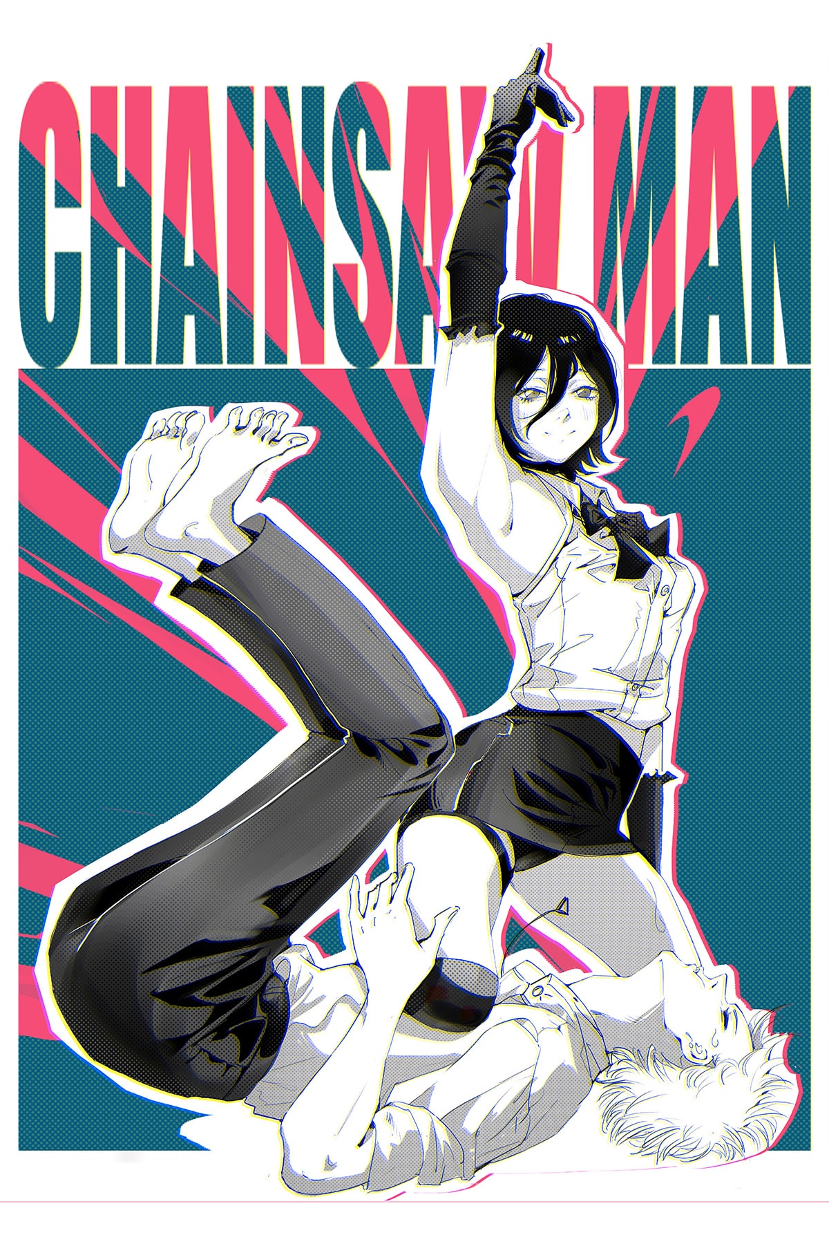 Rima Tasarım Chainsaw Man Denji Reze Anime Manga Çerçevesiz Tablo ...