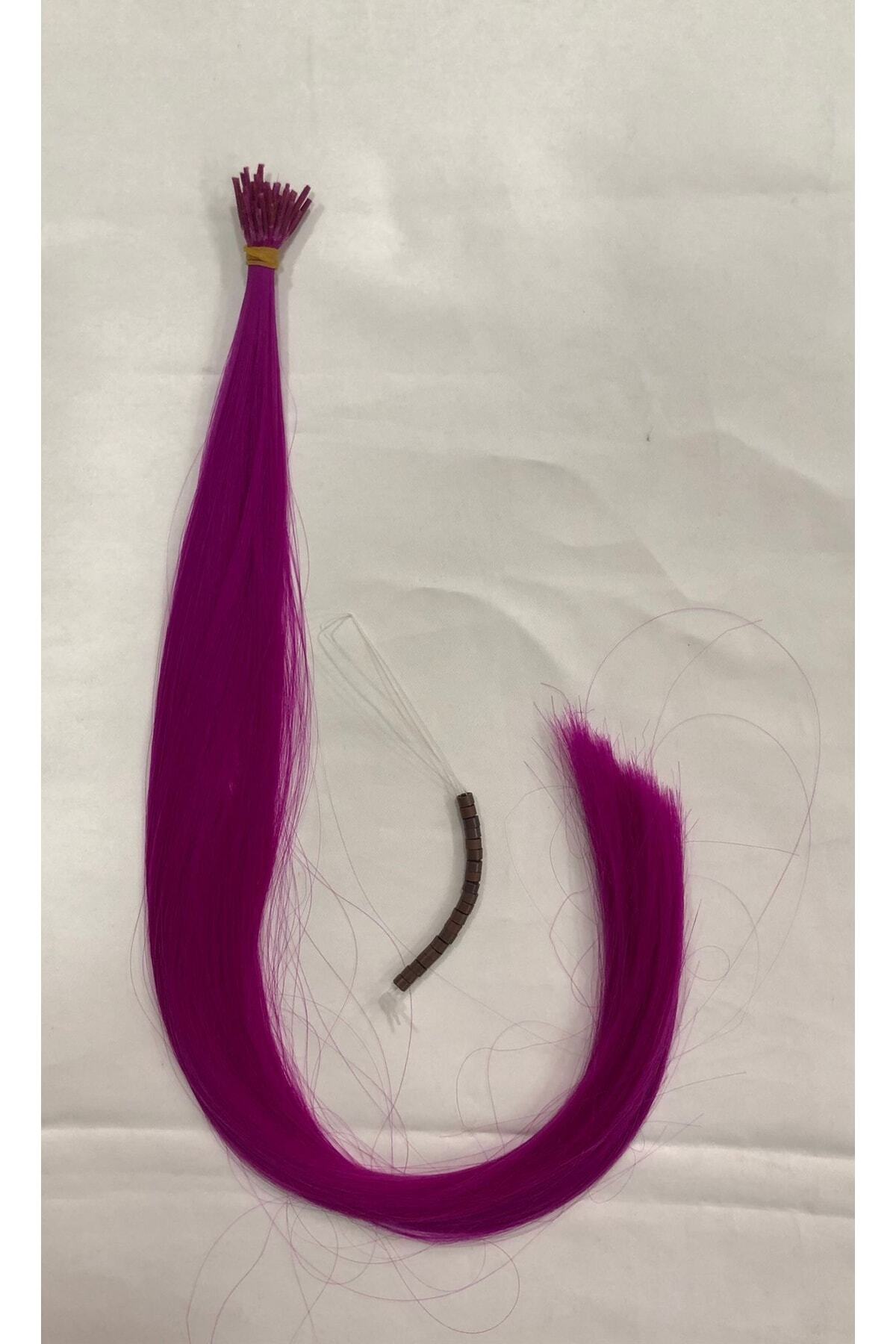 Eva Peruk Fiber Renkli Boncuk Kaynaklık Saç Pembe 10 Adet +takım ...