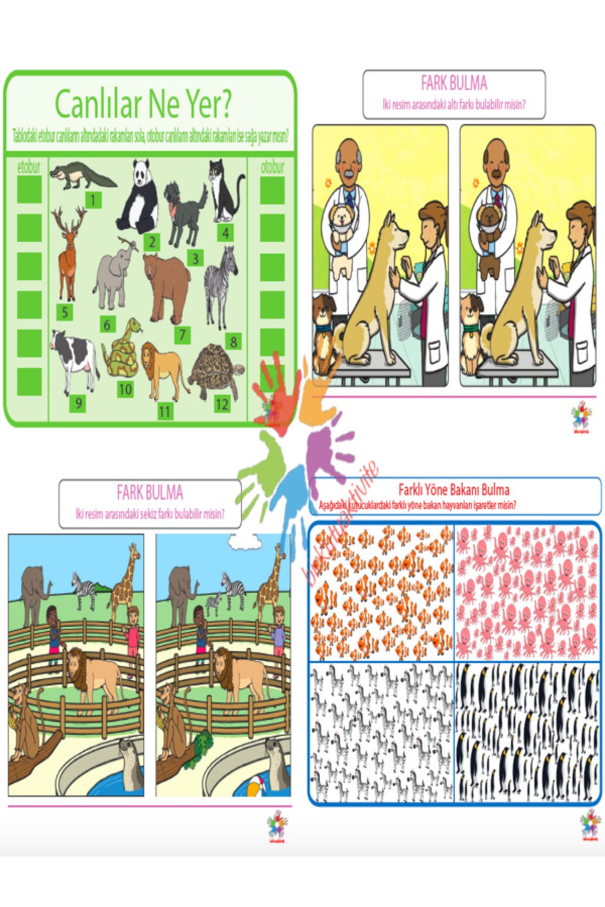 Birkutuaktivite Animals Themed Activity Box And Animals Themed Game ...