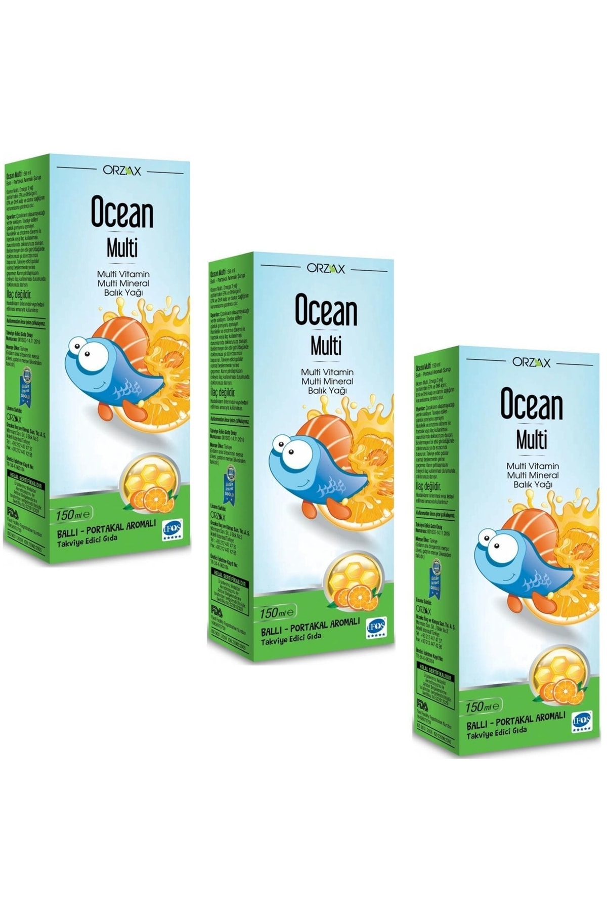 Ocean Multi Omega 3 Bal Ilaveli 150 Ml 3 Adet - Fiyatı, Yorumları