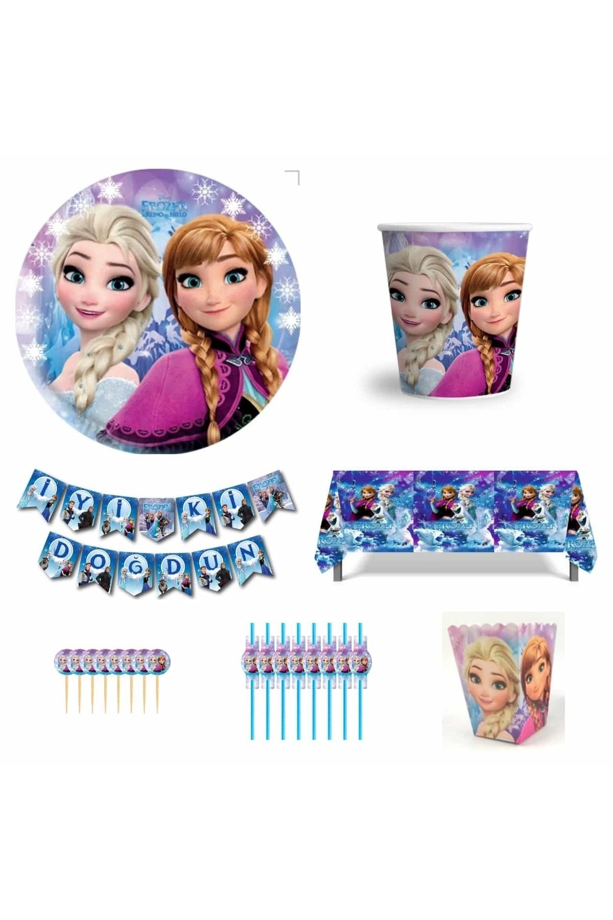 Papercraft Frozenand Elsa 16 Kişilik Doğum Günü Parti Seti Fiyatı Yorumları Trendyol