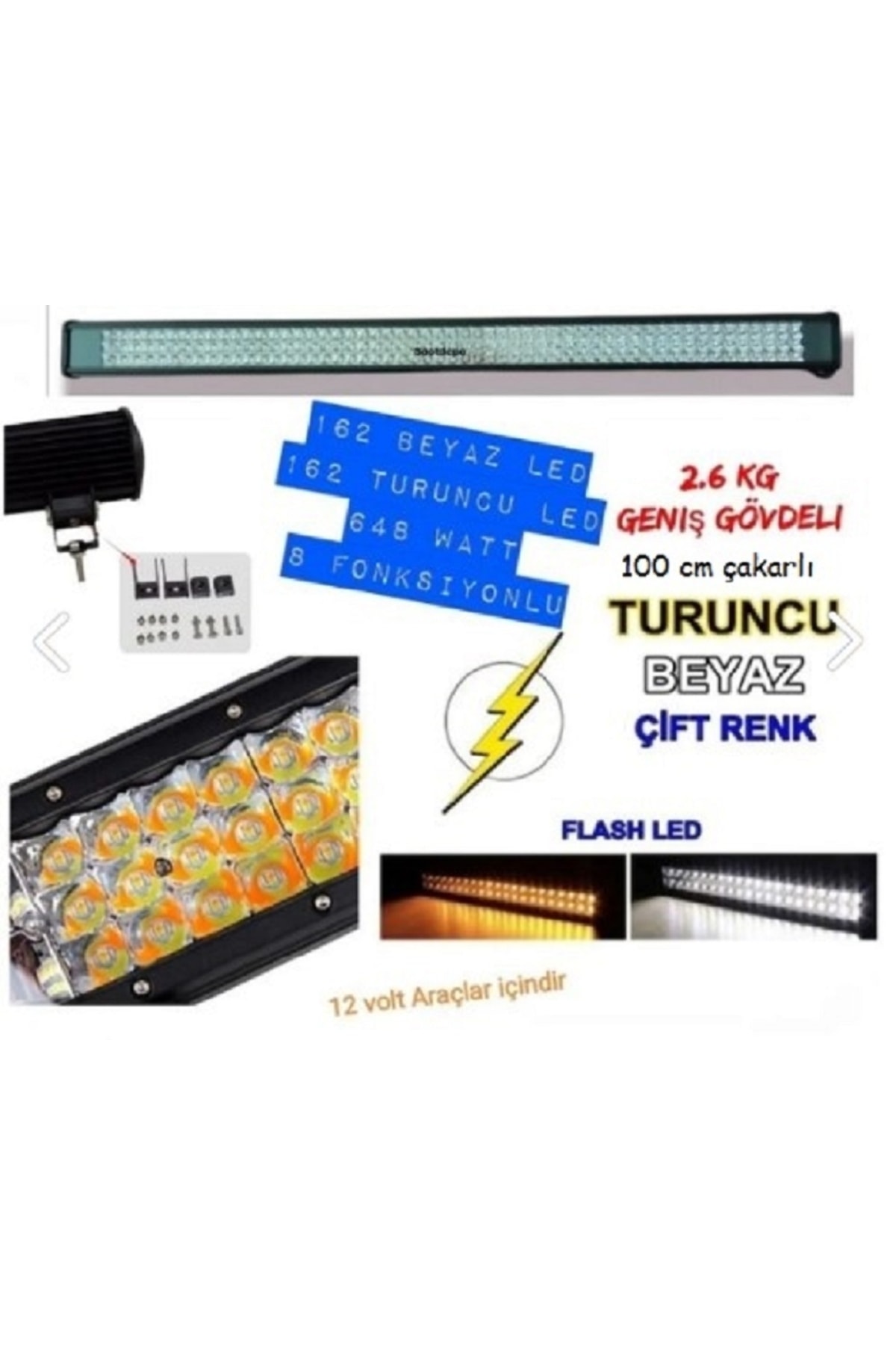 Redno Off Road Tavan Led Bar 100 Cm 648 Watt Beyaz-turuncu 8 ...