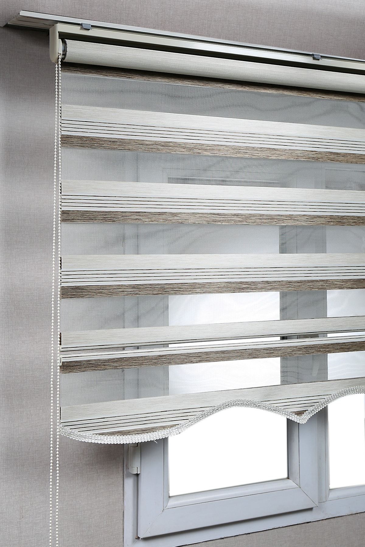 bizdenperde Brillant Etekli Premium Çift Renk Kahve - Krem Ev Ofis ...