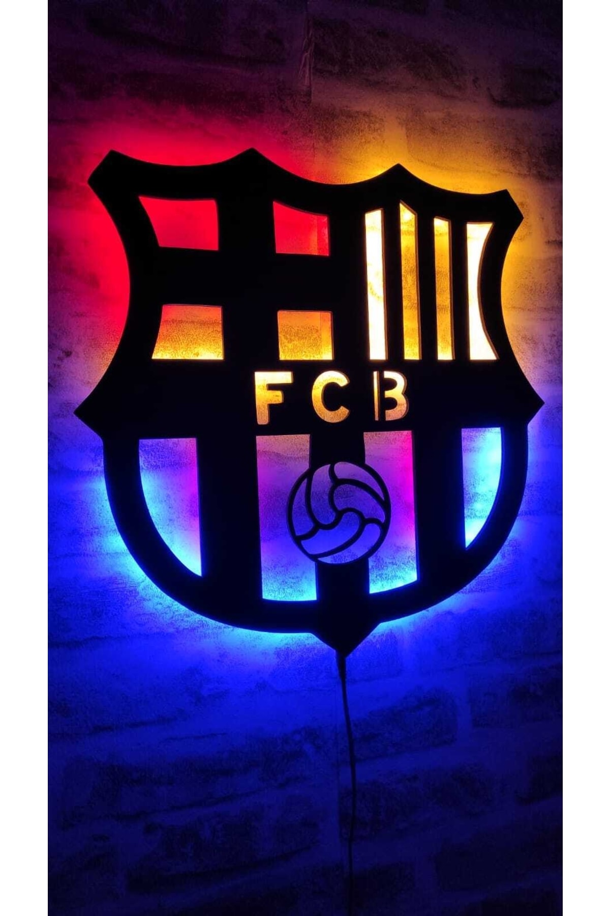 YufiDesign Fc Barcelona Duvar Tablosu, Ahşap Işıklı Duvar Tablosu ...