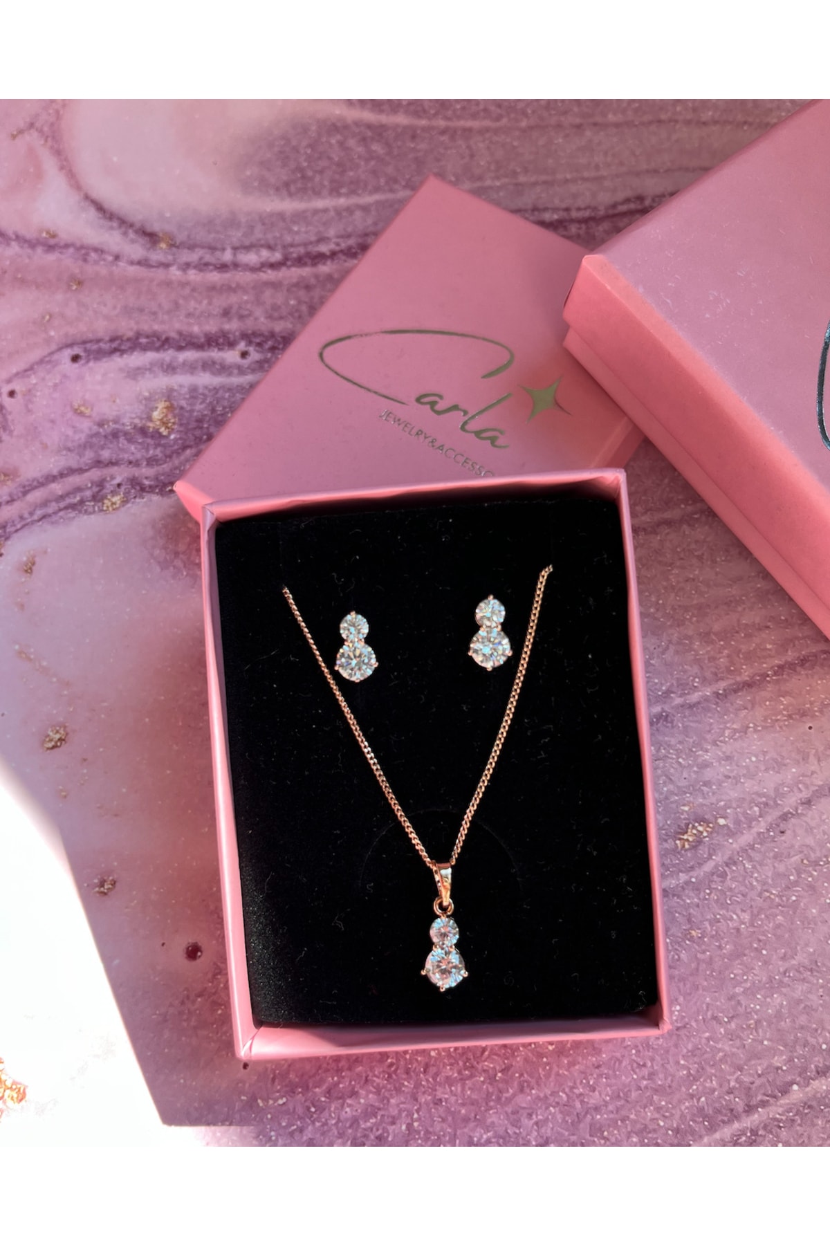 Carla Jewelry Tek Tas Kolye Ve Kupe Seti Fiyatı, Yorumları - Trendyol