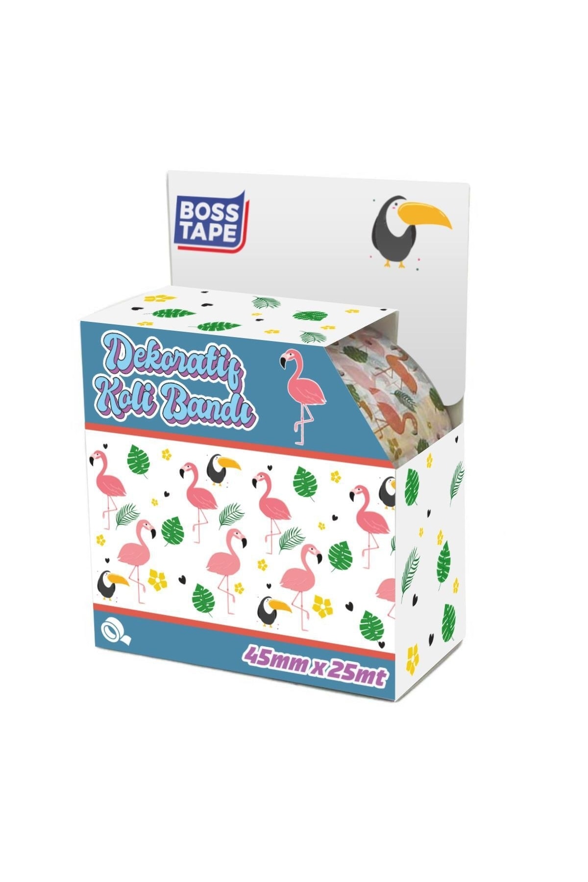 Boss Tape Dekoratif Ambalaj Paketleme Flamingo Desenli Baskılı Koli ...