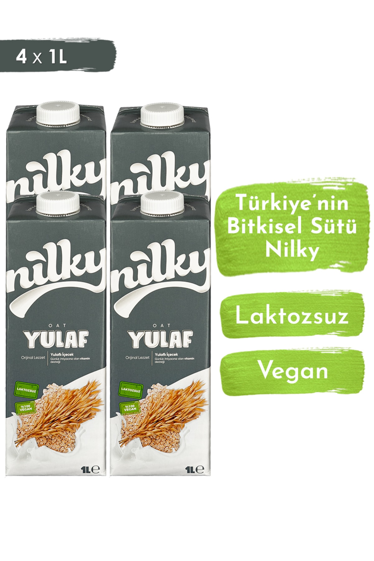 NİLKY Yulaf Sütü Bitkisel Bazlı Laktosuz Vegan 4x1 Lt Fiyatı, Yorumları ...