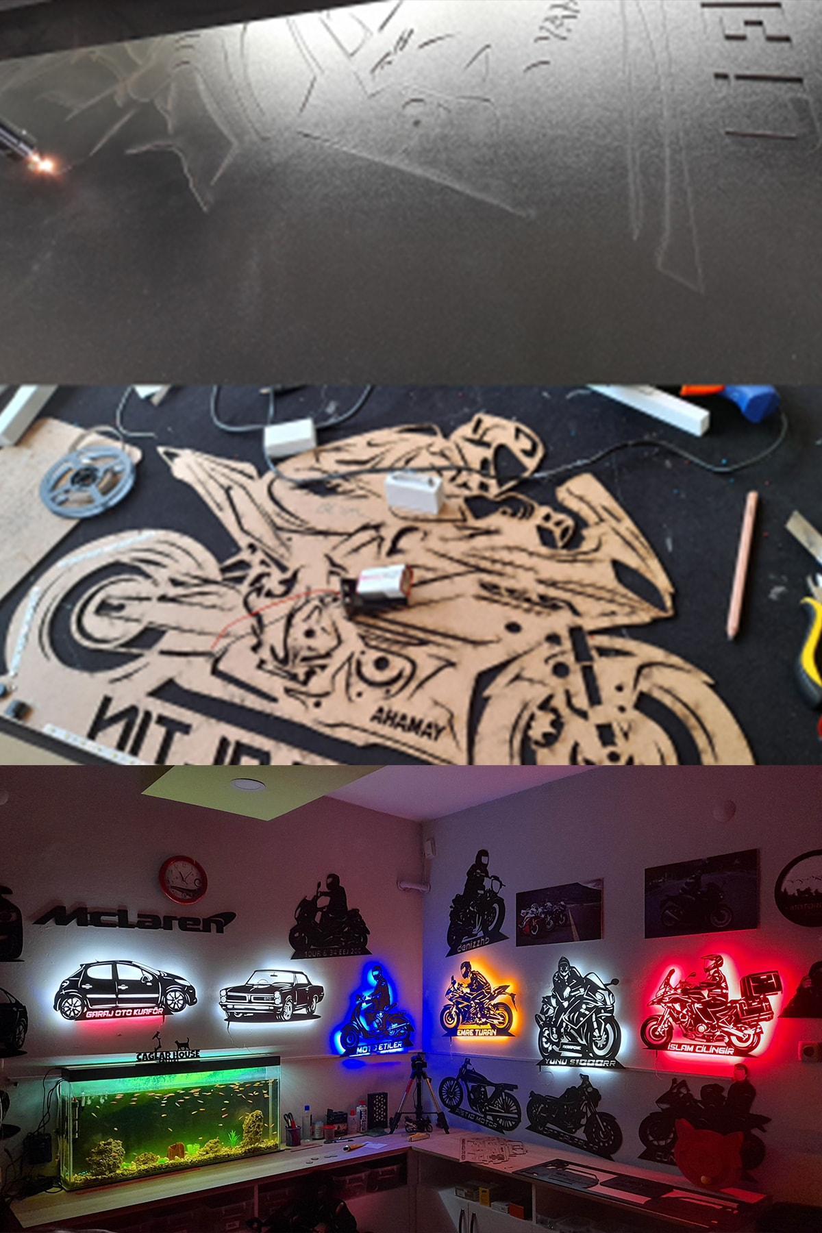 Bifikir Tasarım Ford F-max Tır, Kamyon Led Işıklı Ahşap, Mdf Duvar Süsü ...