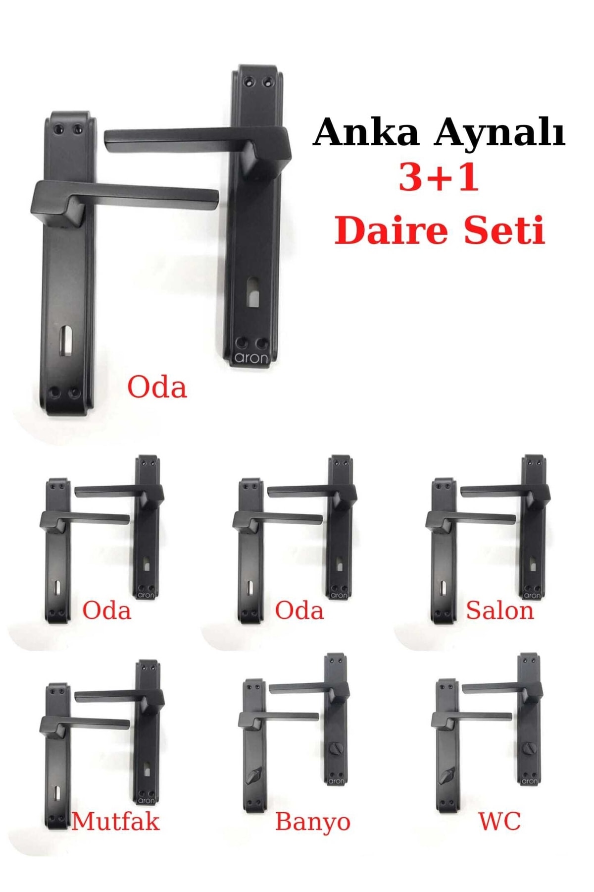 ARON (7 Takım) Sofuoğlu Anka Aynalı Mat Siyah Kol **(3+1)** Daire Seti ...