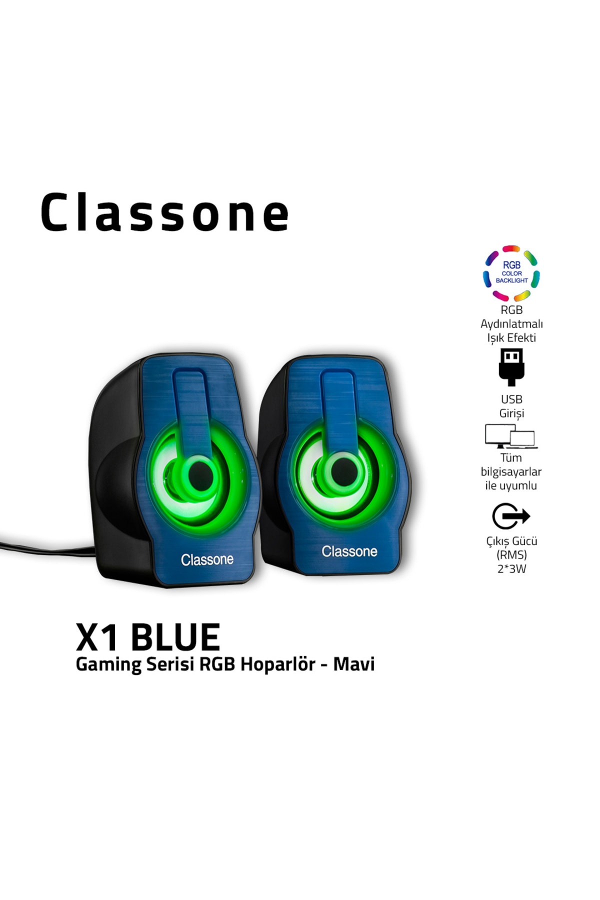 Classone X1 Blue Rgb Gamıng Hoparlör-mavi Fiyatı, Yorumları - Trendyol