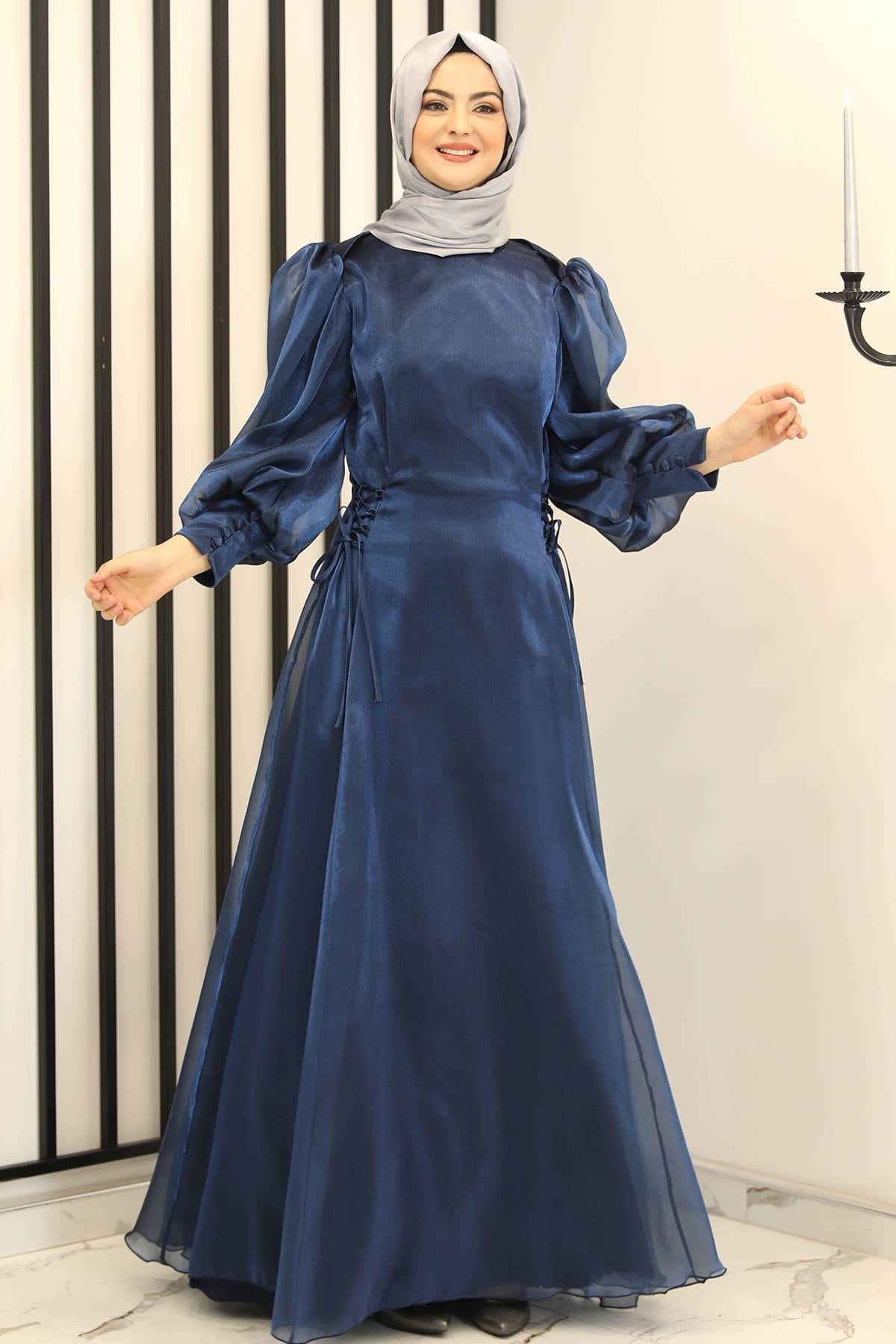 Fashion Showcase Nil Yandan Bağcıklı Abiye Lacivert - Design - Fsc3008 Fiyatı, Yorumları - Trendyol