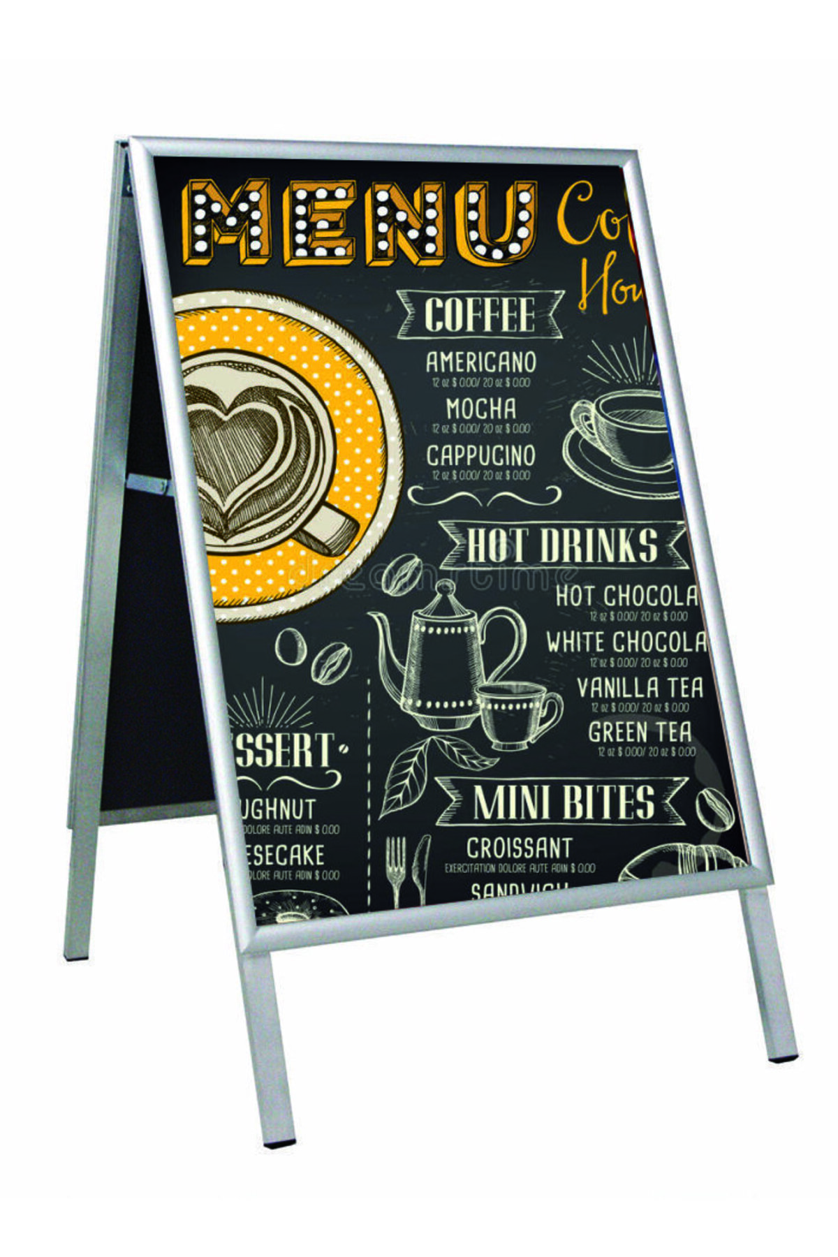 DESMARK A Kaldırım Ve Reklam Panosu Ayaklı Poster Pano Çift Taraflı (B2 ...